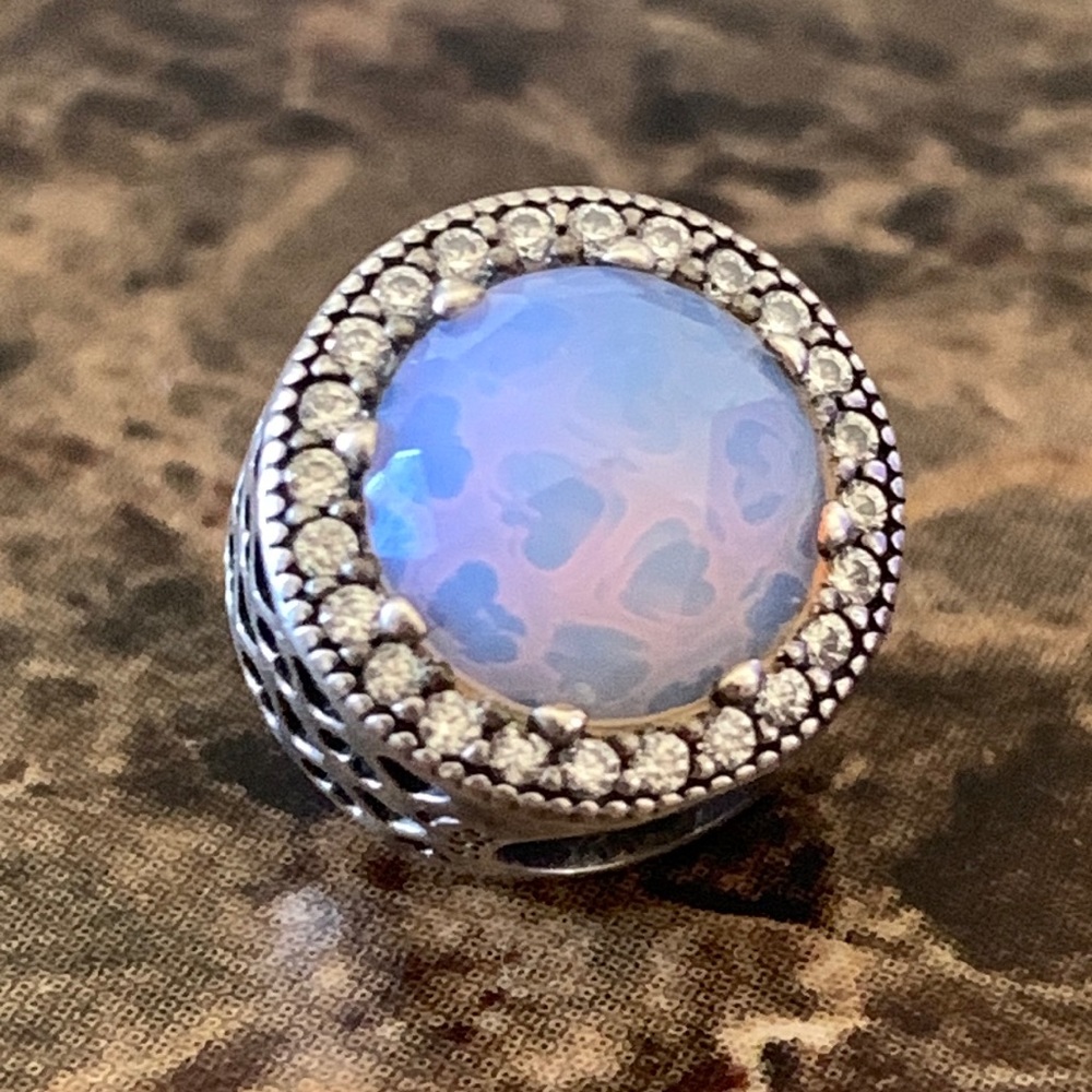 Authentic Pandora Opalescent Pink Radiant Hearts Char… - Gem